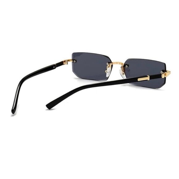 Unbranded | Accessories | Mens Rectangle Black Tinted Gold Frame ...